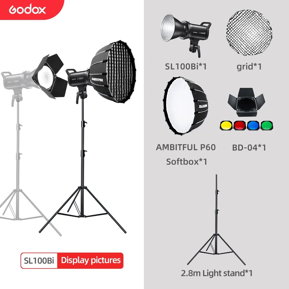 Godox SL100Bi 100W 2800-6500K Белый-желтый вариант LCD панельный светодиодный видеосвет непрерывного выхода монтажного студийного света Bowens