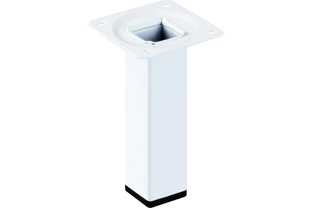 Tech-Krep ножка квадратная 25х25х100 нерегулируемая белая накладка 151297 для мебели