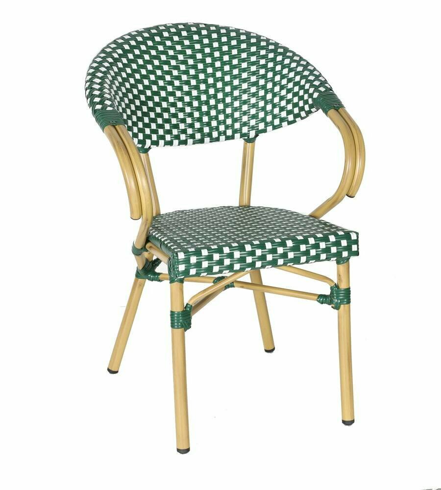 Плетеный стул из искусственного ротанга 4sis Диор Бело-зеленый