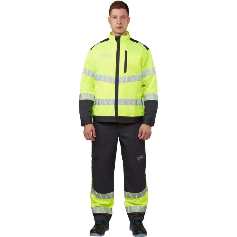Рабочая куртка КНР "Равелин" летняя мужская, цвет Лимон-графит, размер 44-46, рост 170-176 см (Равелин КУ лим./графит)