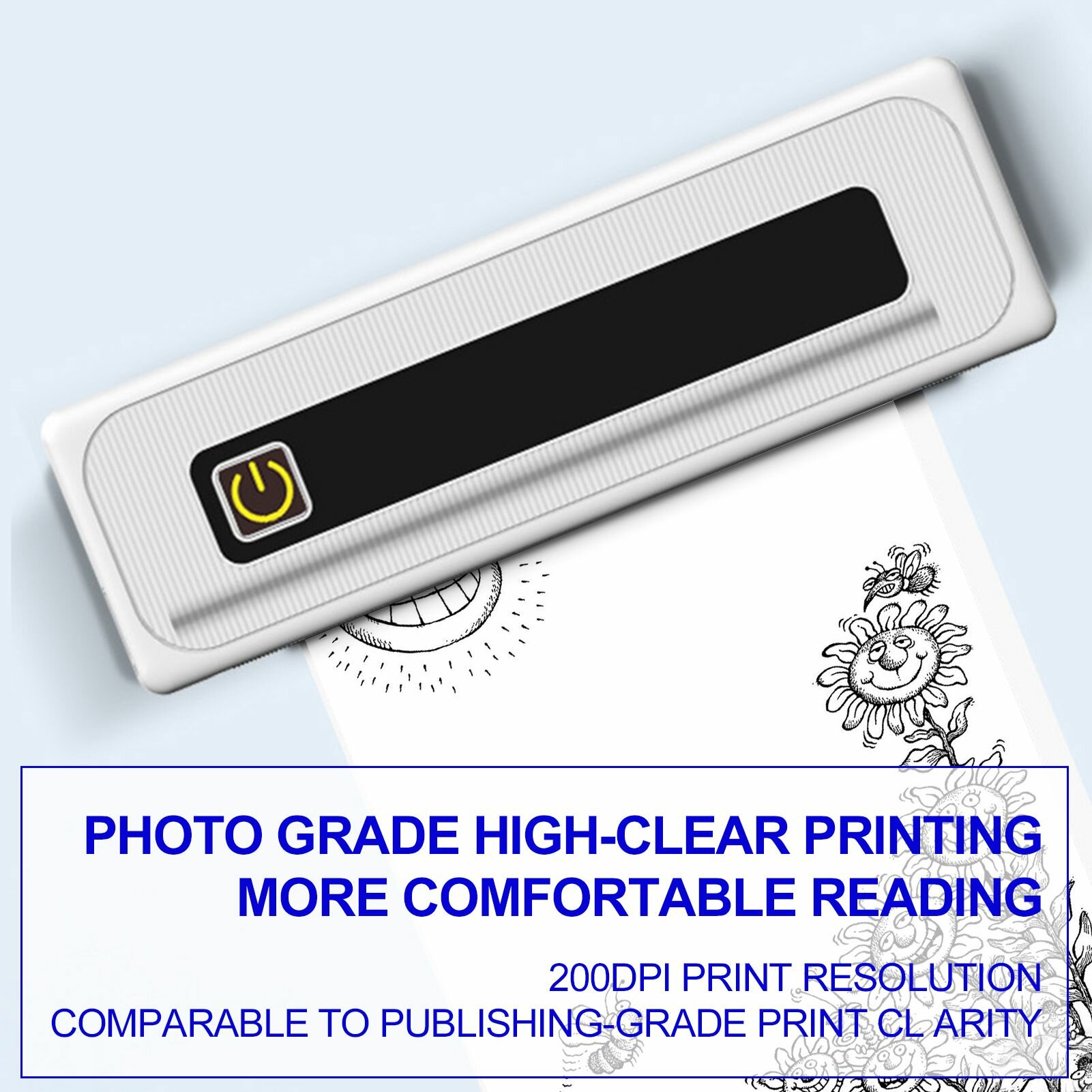 Портативный A4 BT5.1 термопринтер без чернил, iOS/Android/ноут, офис/дом/машина