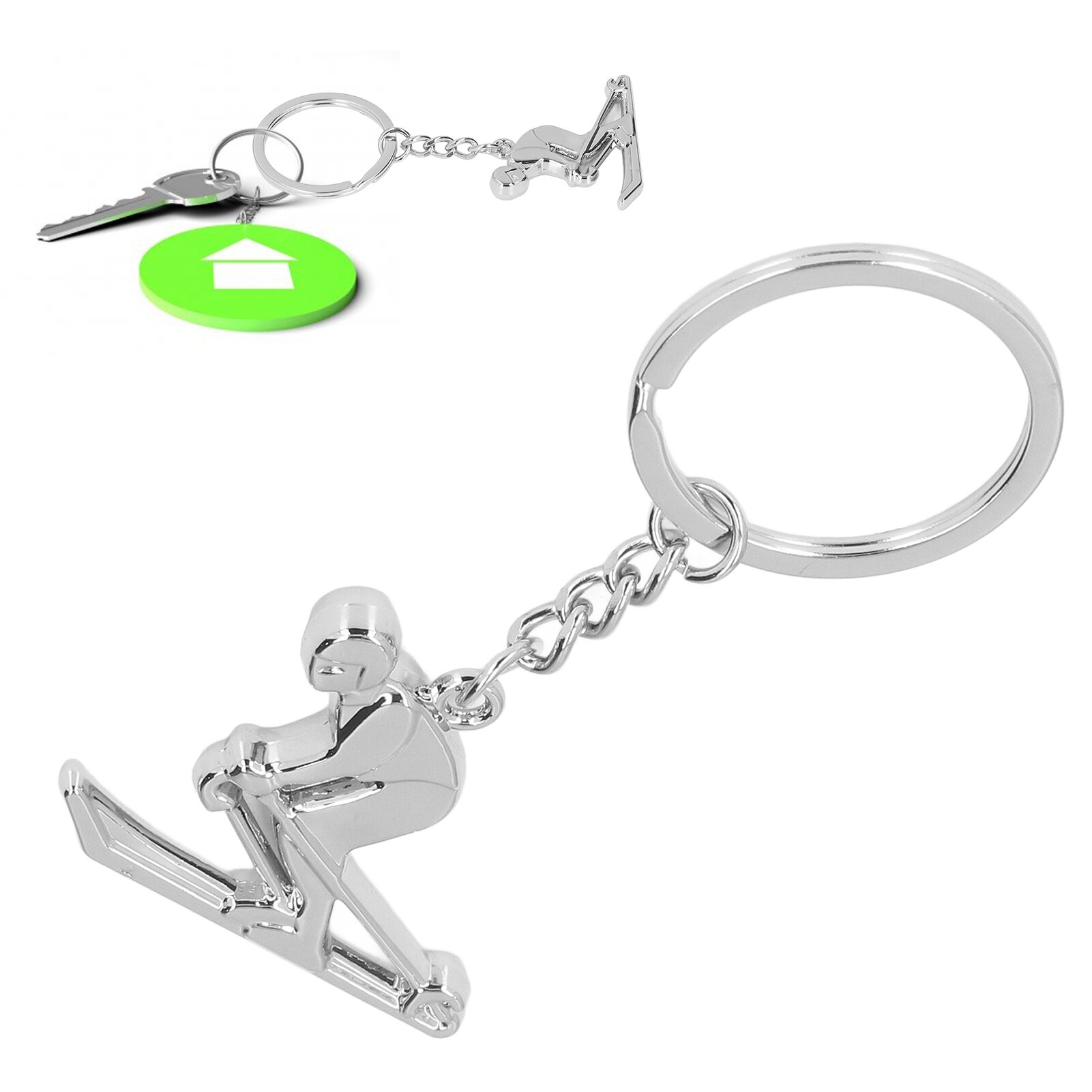 Ключевые цепочки из металла формы лыжного стиля, ключевые кольца для сувениров соревнований, подарков X-1337, ботинки для катания, материал сплав, 1 штука