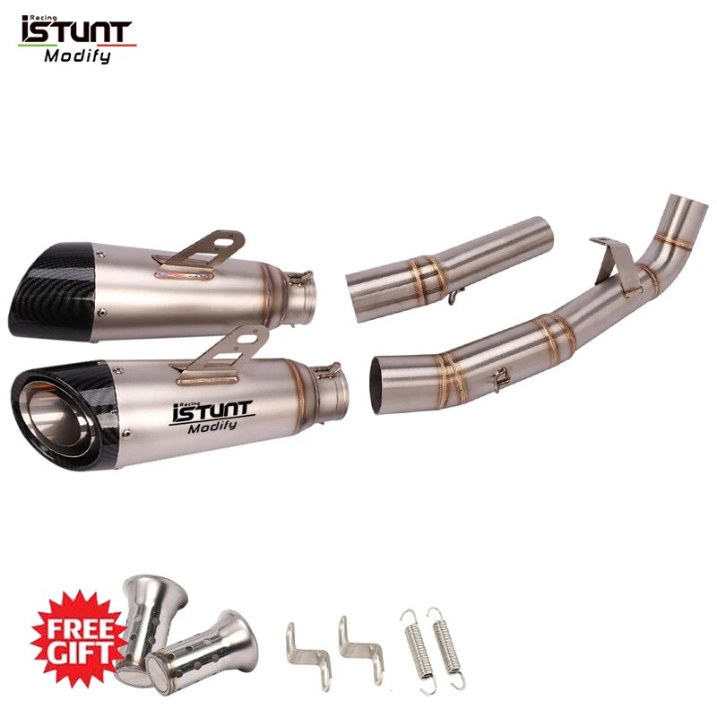 Для Kawasaki Z1000 2007 2008 2009 мотоциклетный выхлопной глушитель мото модифицированный Средний звеньевой труба из углеродного волокна глушитель дБ убийца B-With Laser