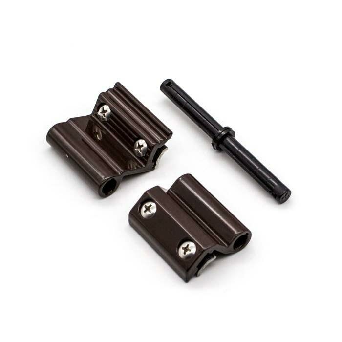 Петля оконная с регулируемым зазором в комплекте с крепежом, темно-коричневая