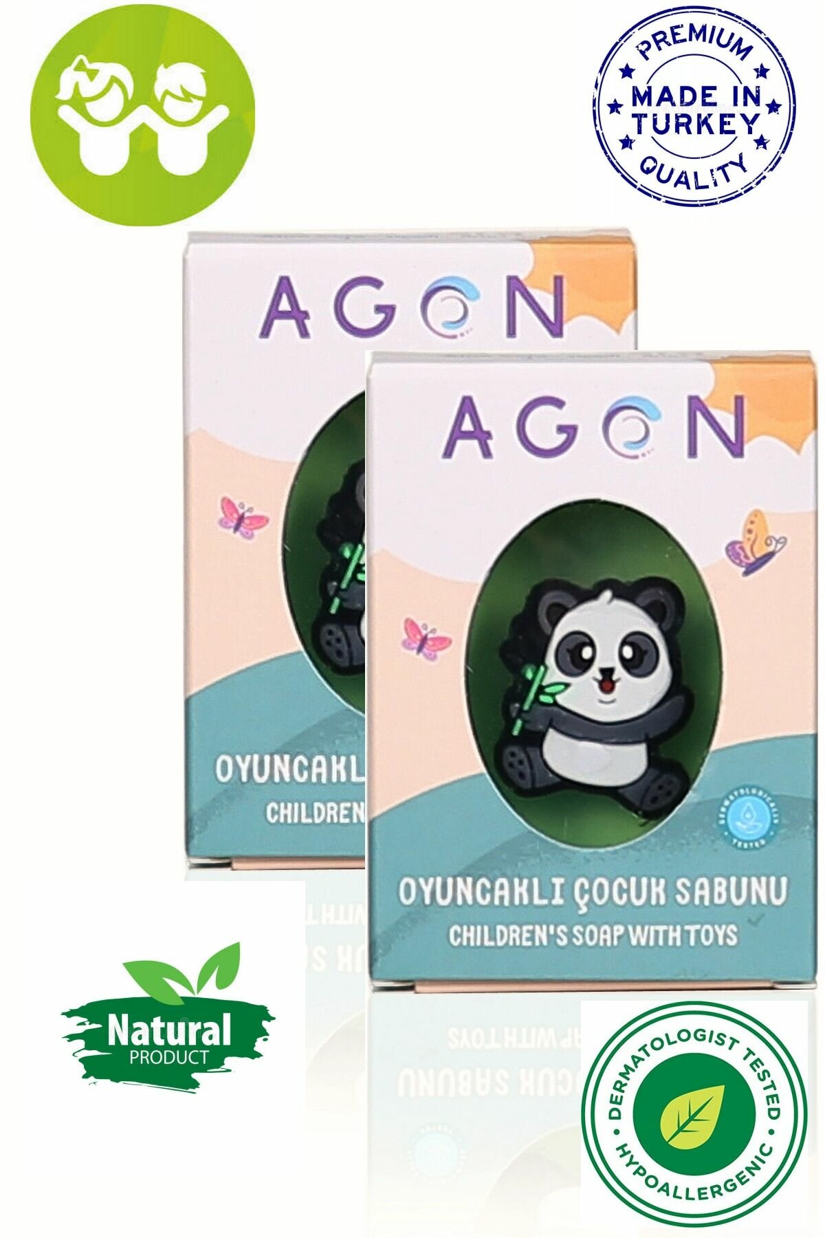 Детское мыло AGON с игрушкой и с экстрактом алое вера.
