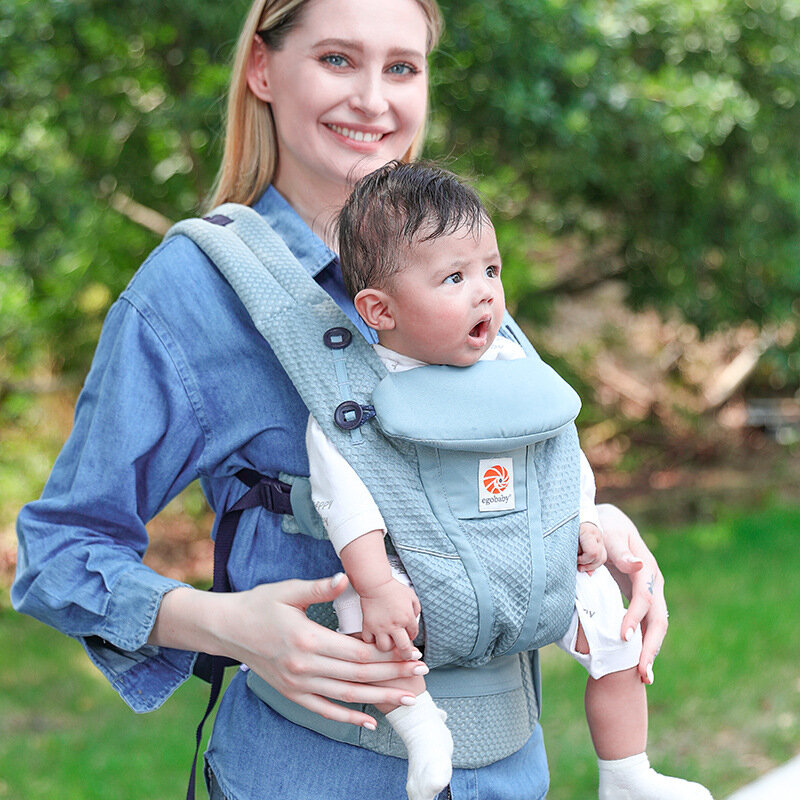 Слинг Ergobaby, для детей от 1 года до 3 лет, удлиняющийся, воздухопроницаемый, светло-синий
