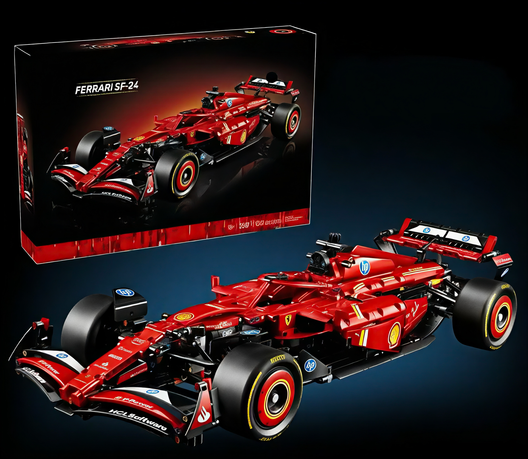 Конструктор Техник Гоночная машина Ferrari SF-24 F1 Car, 1361 деталь, совместим с Феррари Technic 42207