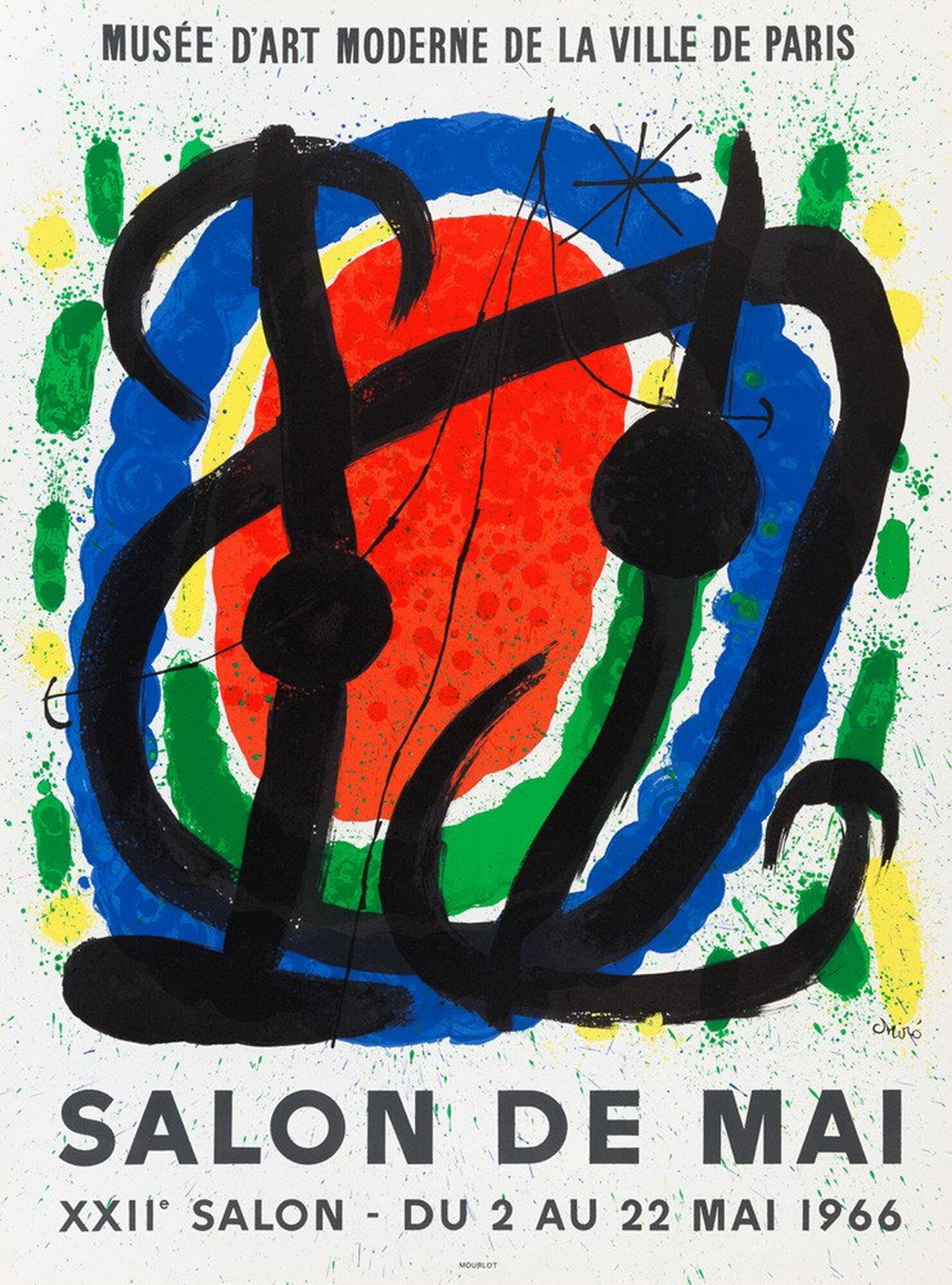 Плакат, постер Миро: Плакат-каракули на холсте, размер 21х30см