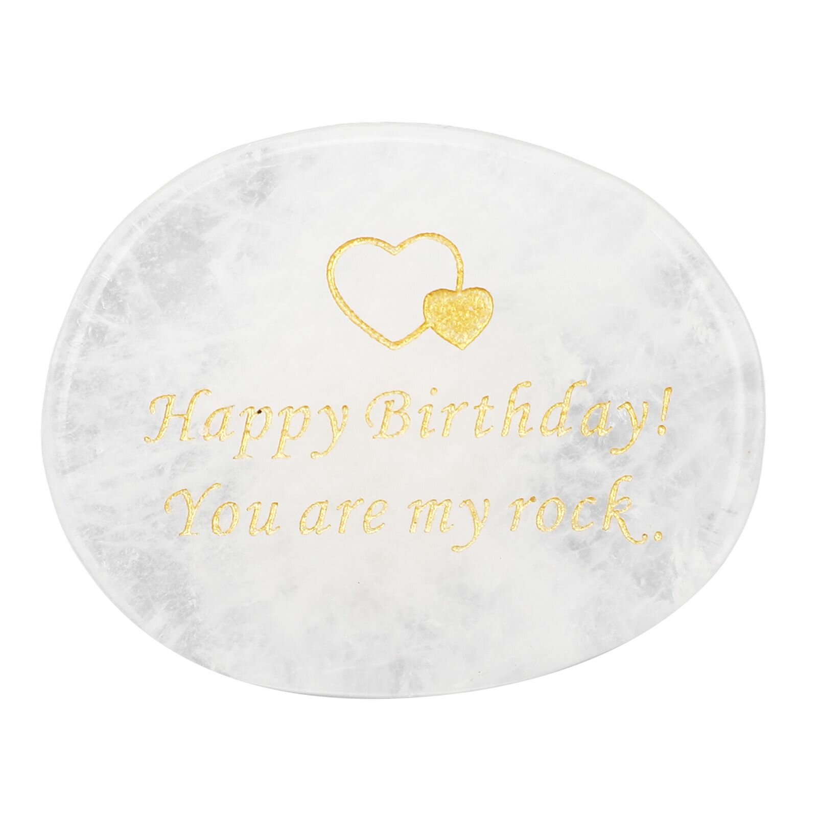 Подарочный камень с золотой гравировкой, горный хрусталь