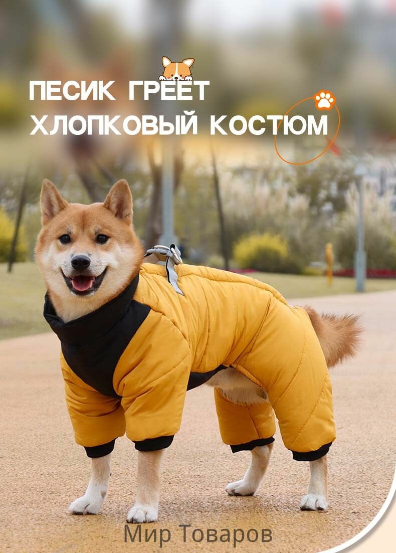 Ветрозащитная утепленная куртка для Корги и Сиба-ину - Теплая светоотражающая одежда на все лапы, незаменима в мороз