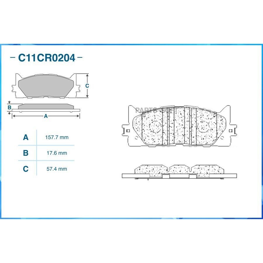 CWORKS Тормозные колодки передние, Low Metallic (Замена для C11CR1112)