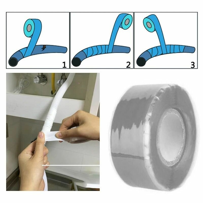 Водонепроницаемая лента для шланга утечки воды, уплотнительная ремонтная лента для труб