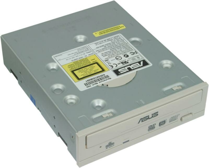 Привод DVD RAM&DVD±R/RW&CDRW ASUS DRW-1608P3S IDE, белый, обслуженный + шлейф