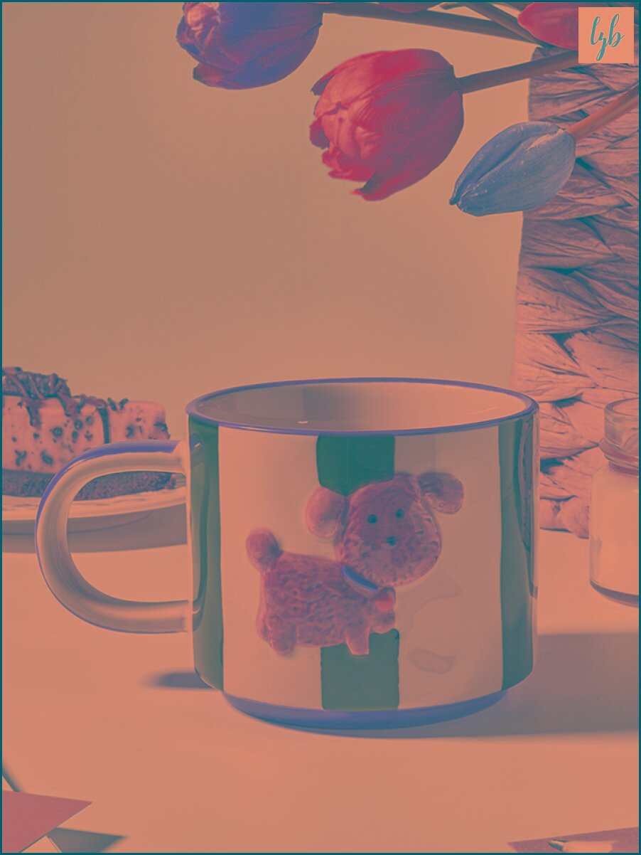 Эксклюзивная чашка для эстетики Pinterest от DB HOMME объемом 300 мл с зеленым щенком