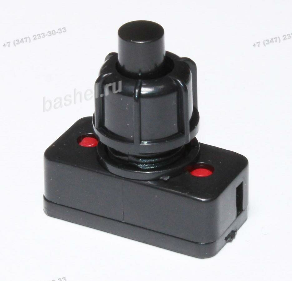 Выключатель-кнопка PBS-17A2 250V 1А (2с) ON-OFF чёрный (для настольной лампы) REXANT