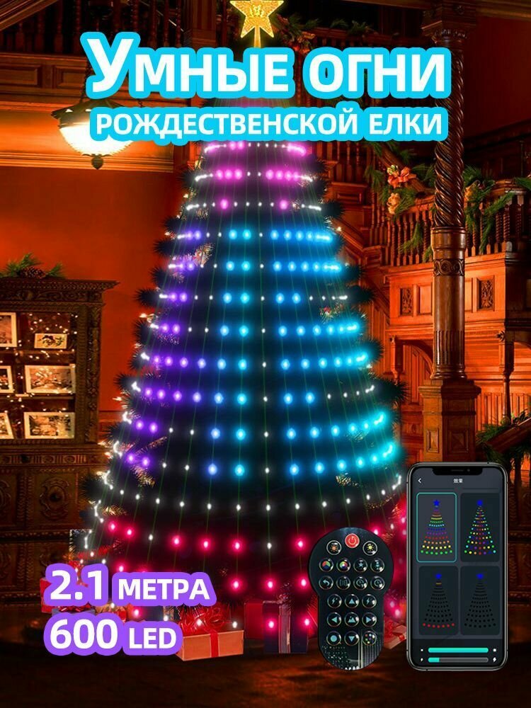 Аксессуар для электрогирлянд Умные огни рождественской елки, узоры своими руками, праздничные светодиодные декоративные атмосферные светильники