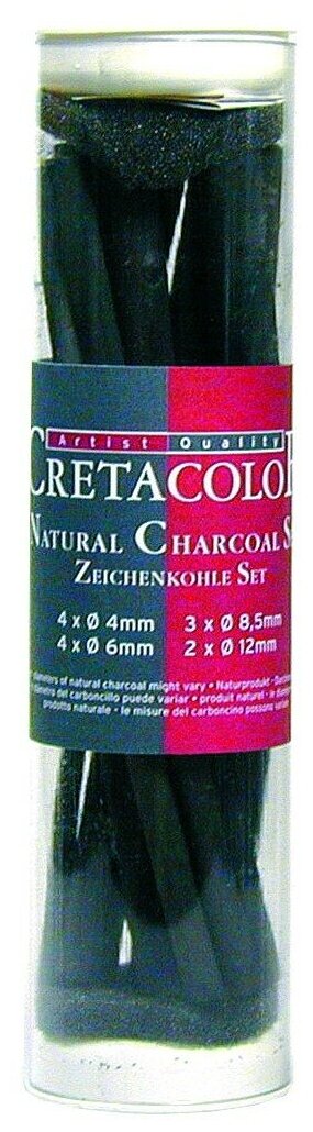 Натуральный уголь CretacoloR Набор ивового натурального угля CretacoloR, 13 палочек разных диаметров