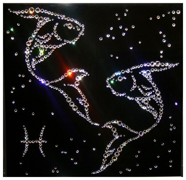 Картина «Рыбы» с кристаллами Swarovski, 25х25 см