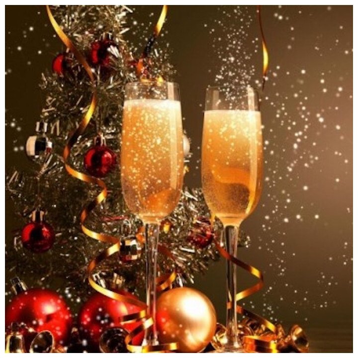 Набор алмазной вышивки "Брызги шампанского", размер 50х50см, 47 цветов