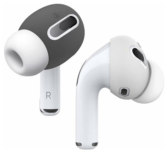 Накладки Elago Ear Tips Cover для AirPods Pro, серый/белый (2 пары)