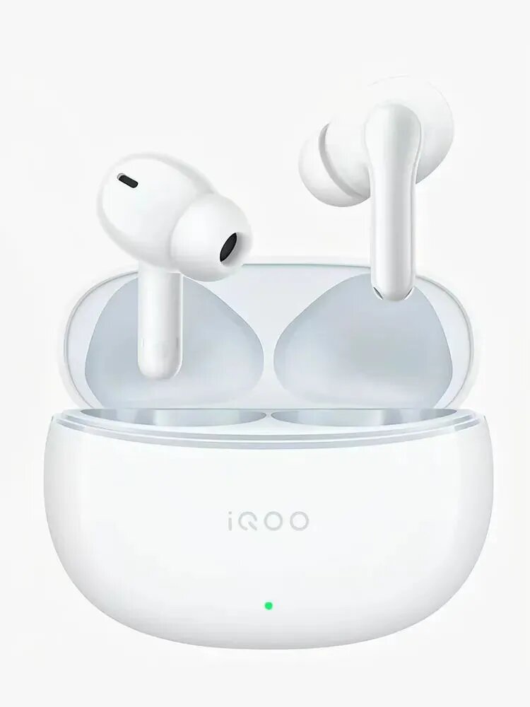 IQOO Наушники беспроводные с микрофоном, Bluetooth, USB Type-C, белый