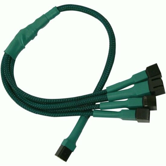 Разветвитель Nanoxia 3-pin в 4 х 3-pin, 30см, green NX34A30G