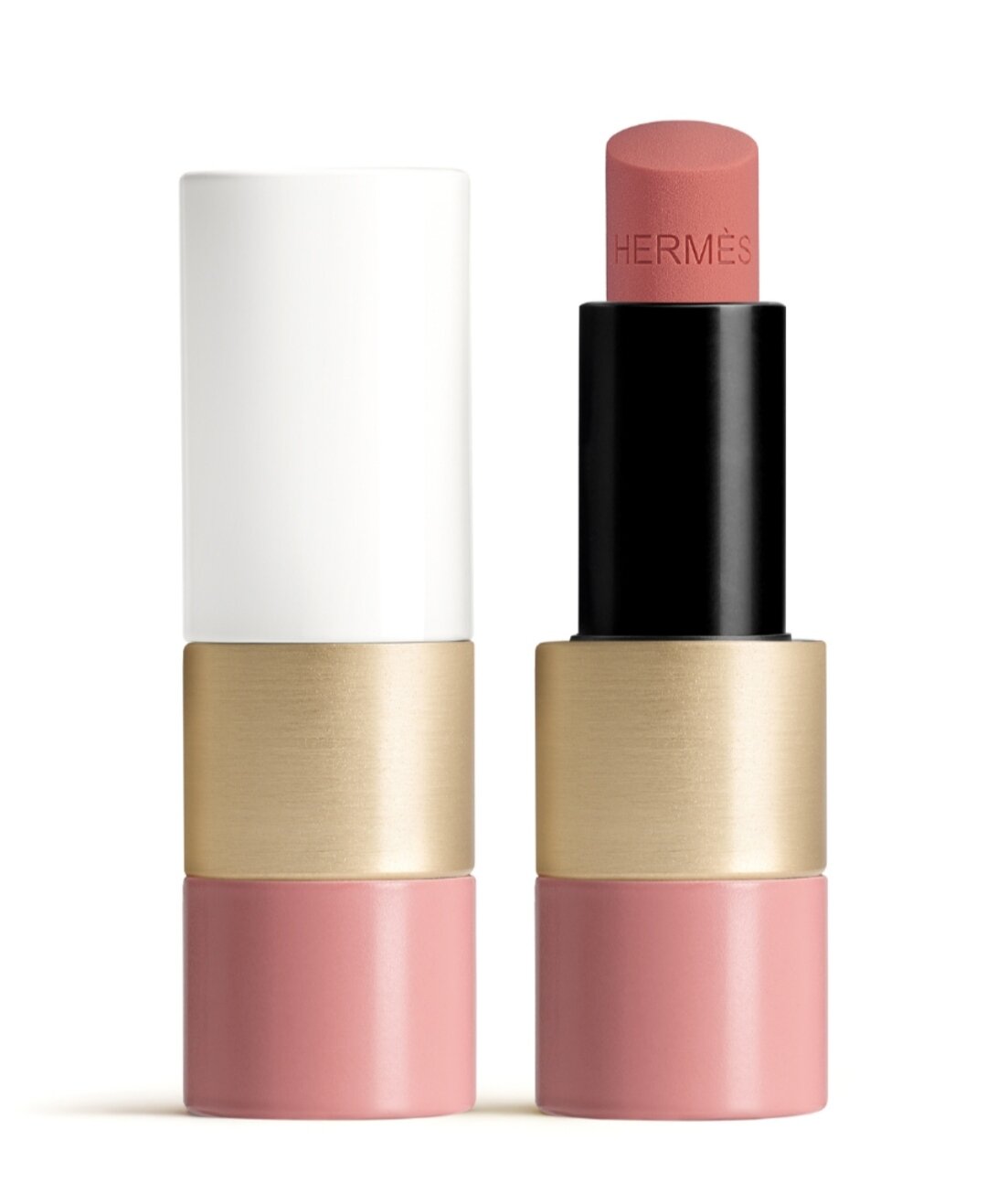 Помада-бальзам HERMÈS Rose Hermès Matte 4г | Матовый нюдовый эффект и мягкое сияние | Тон 49 Rose Tan