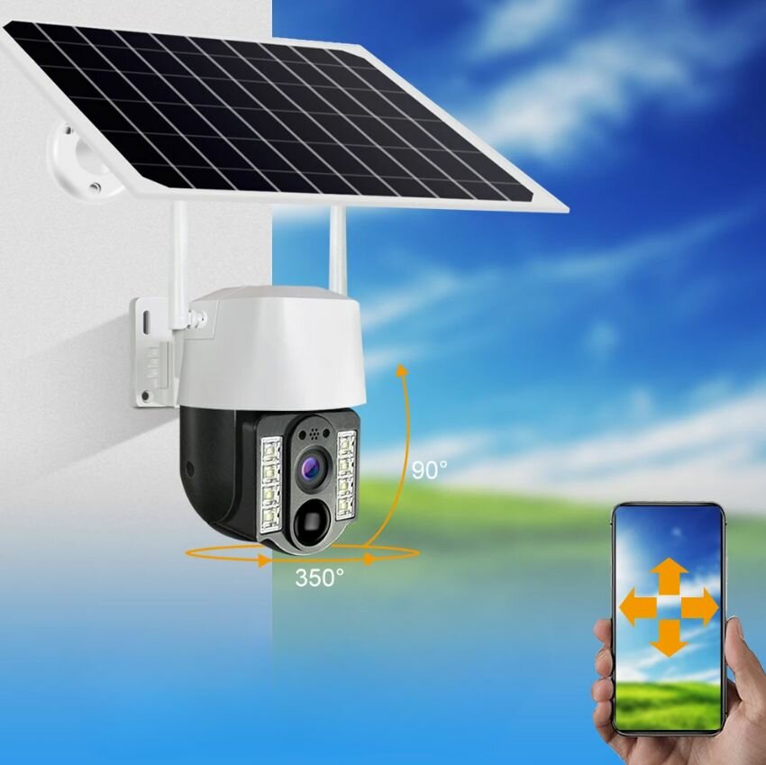 Камера видеонаблюдения с солнечной панелью 2мп V 380 PRO 1080