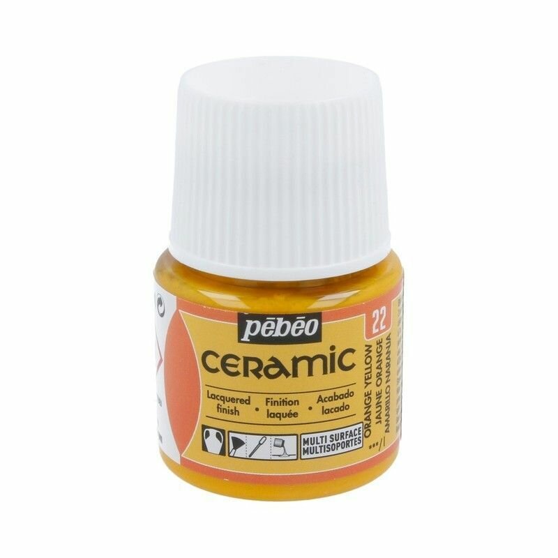 Краска для керамики и металла Pebeo Ceramic, 45 мл, 022 желто-оранжевый