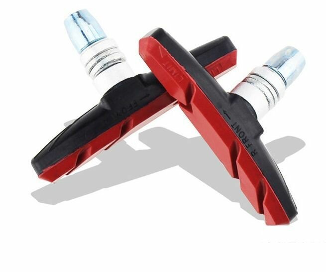 V-brake колодки тормозные для велосипеда 70 мм, пара (красные)