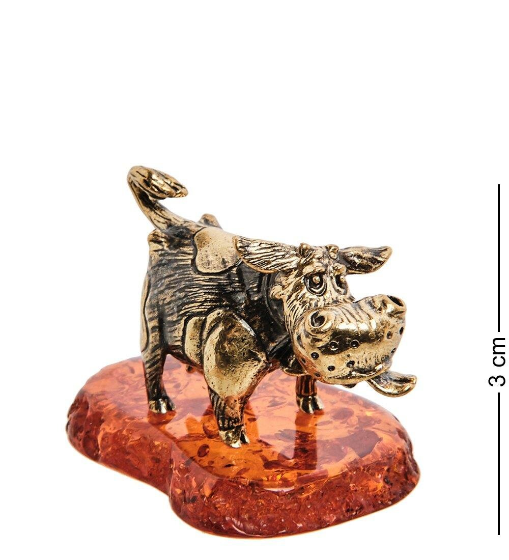 Фигурка Корова Дуреха (латунь, янтарь) A2163630 Народные промыслы, бронзовый