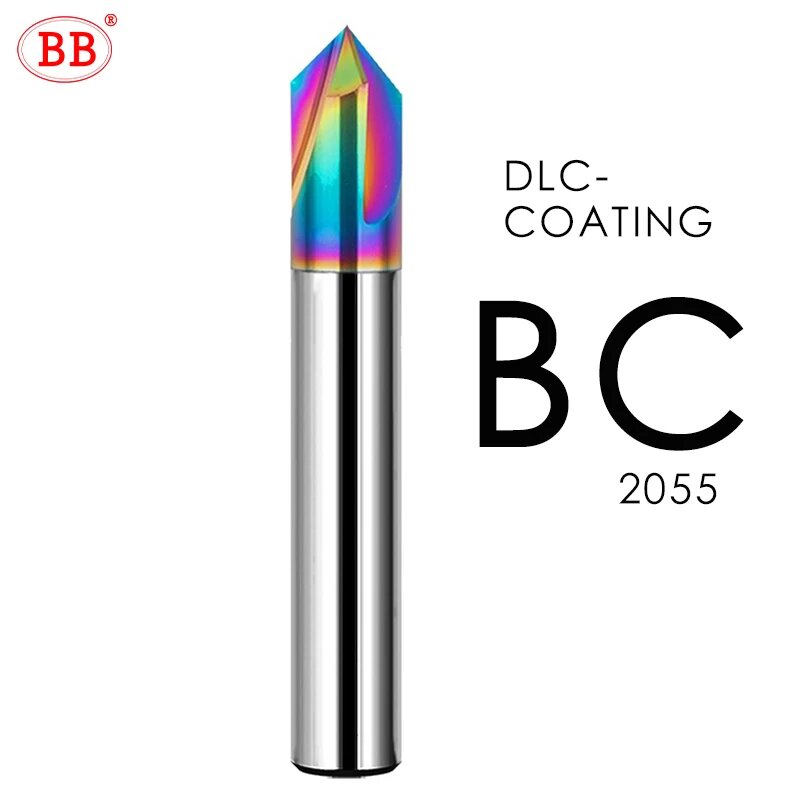 BB Твердосплавная фреза V-образная 3/6/8 мм 60/90/120 градусов BC2055, 12mm, 60 Degree