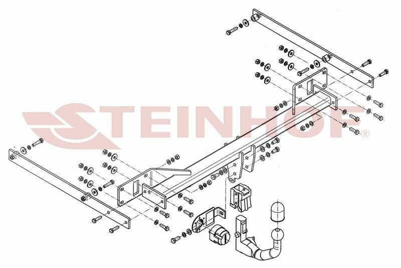 Фаркоп на Mercedes E-Class седан w212, кроме AMG 2009-2016 без подрезки бампера (паспорт и сертификат в комплекте)(без электрики) Steinhof. M-118