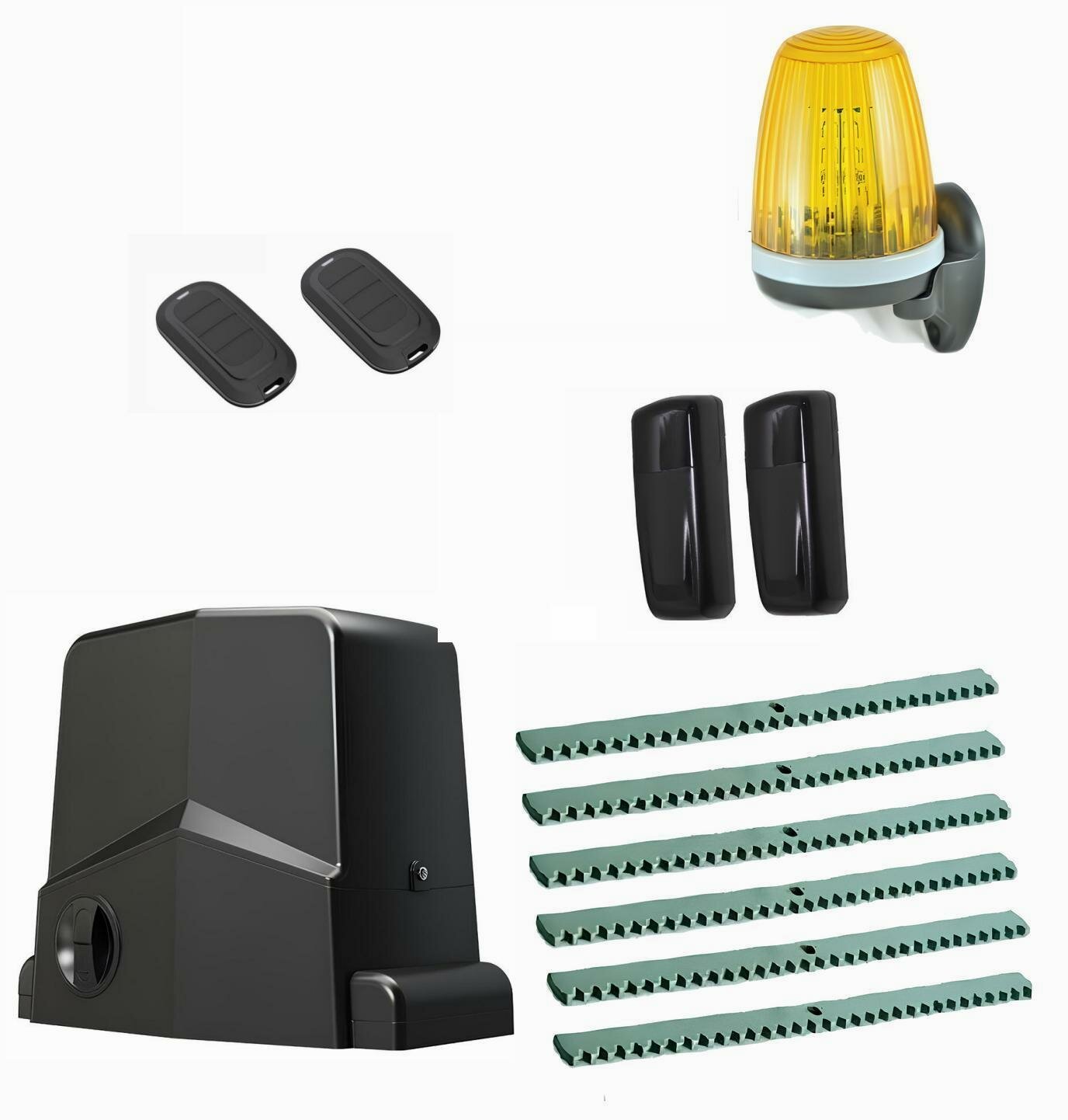 Автоматика для откатных ворот ARW-1000MKIT FULL6, комплект: привод, 2 пульта, лампа, фотоэлементы, 6 реек