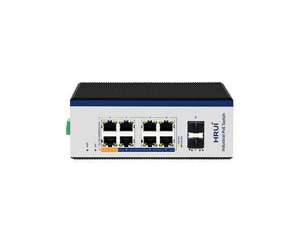 Управляемый промышленный коммутатор HRUI HR600-AXGM-82S 8GE+2SFP, 24Gbps, 90W на порт, IEEE802.3af/at/bt