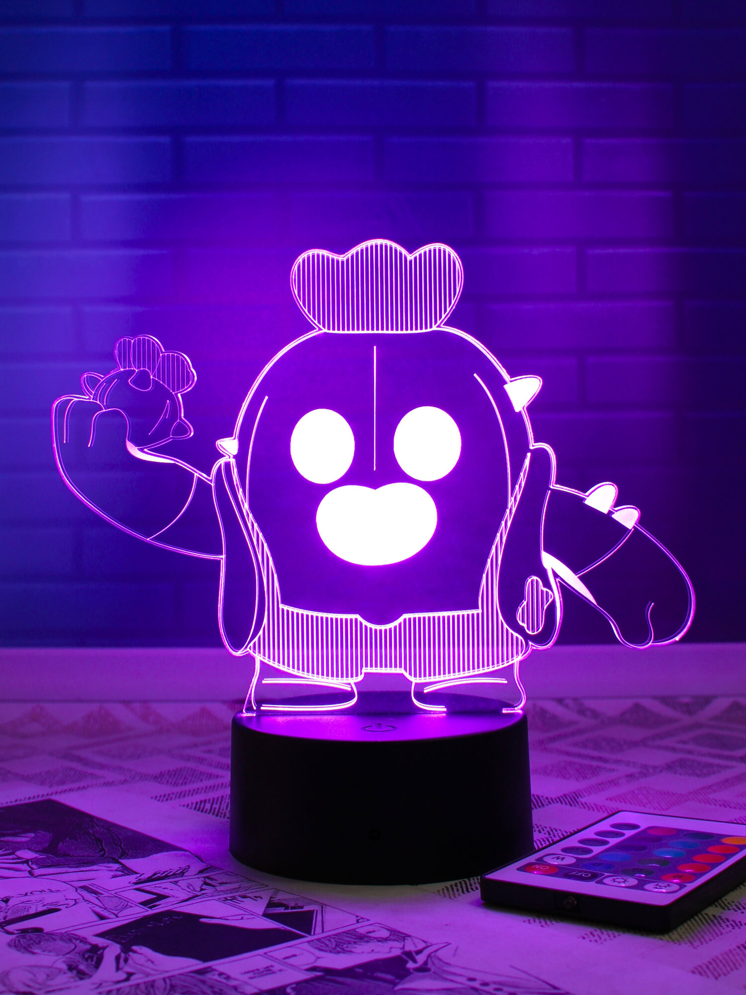 Ночник Бравл Старс Brawl Stars Леон Спайк Скуик Эш Ворон