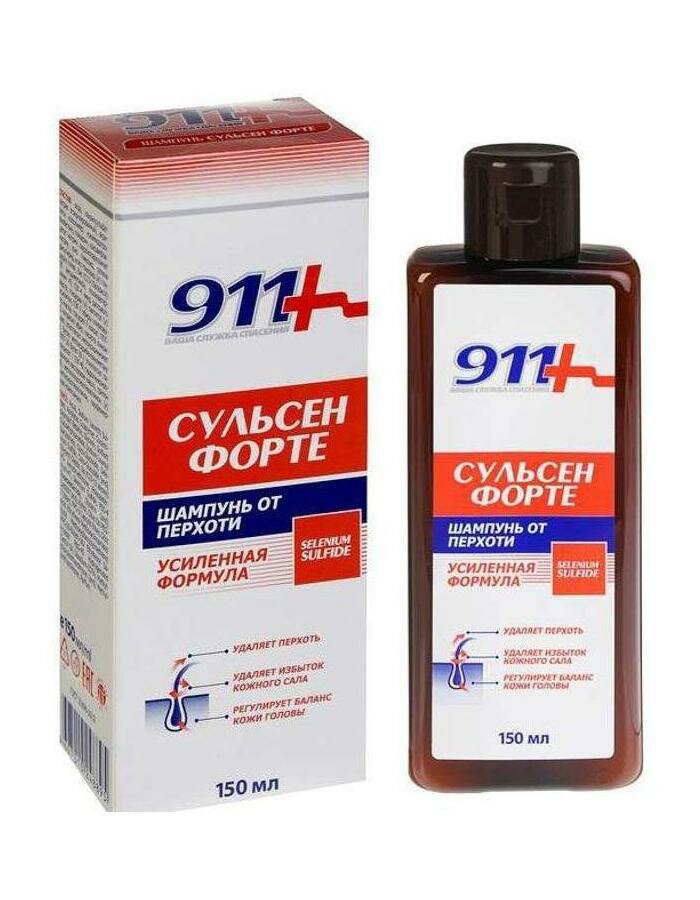 Шампунь "Сульсен Форте" 911, от перхоти для всех типов, для мужчин и женщин, 150мл