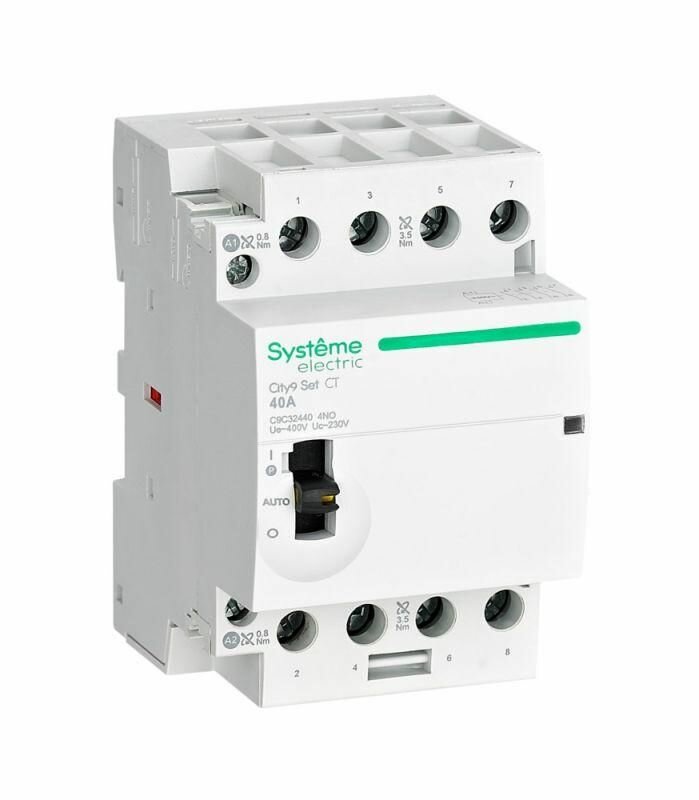 Контактор модульный Systeme Electric 4п City9 Set 4НО 40А AC 400В-230 В SE