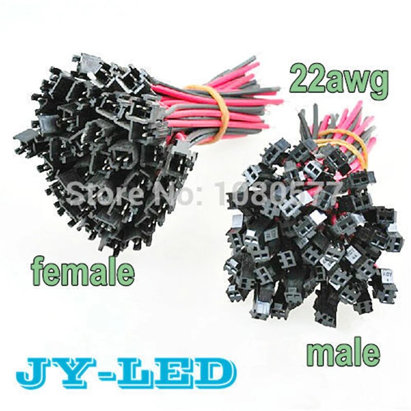 50 пар/лот 10 см/шт, 20 см/пара, 2pin LED Соединительный провод, клеммы для разъема типа «папа» и «мама», Удлинительный провод SMP 22awg