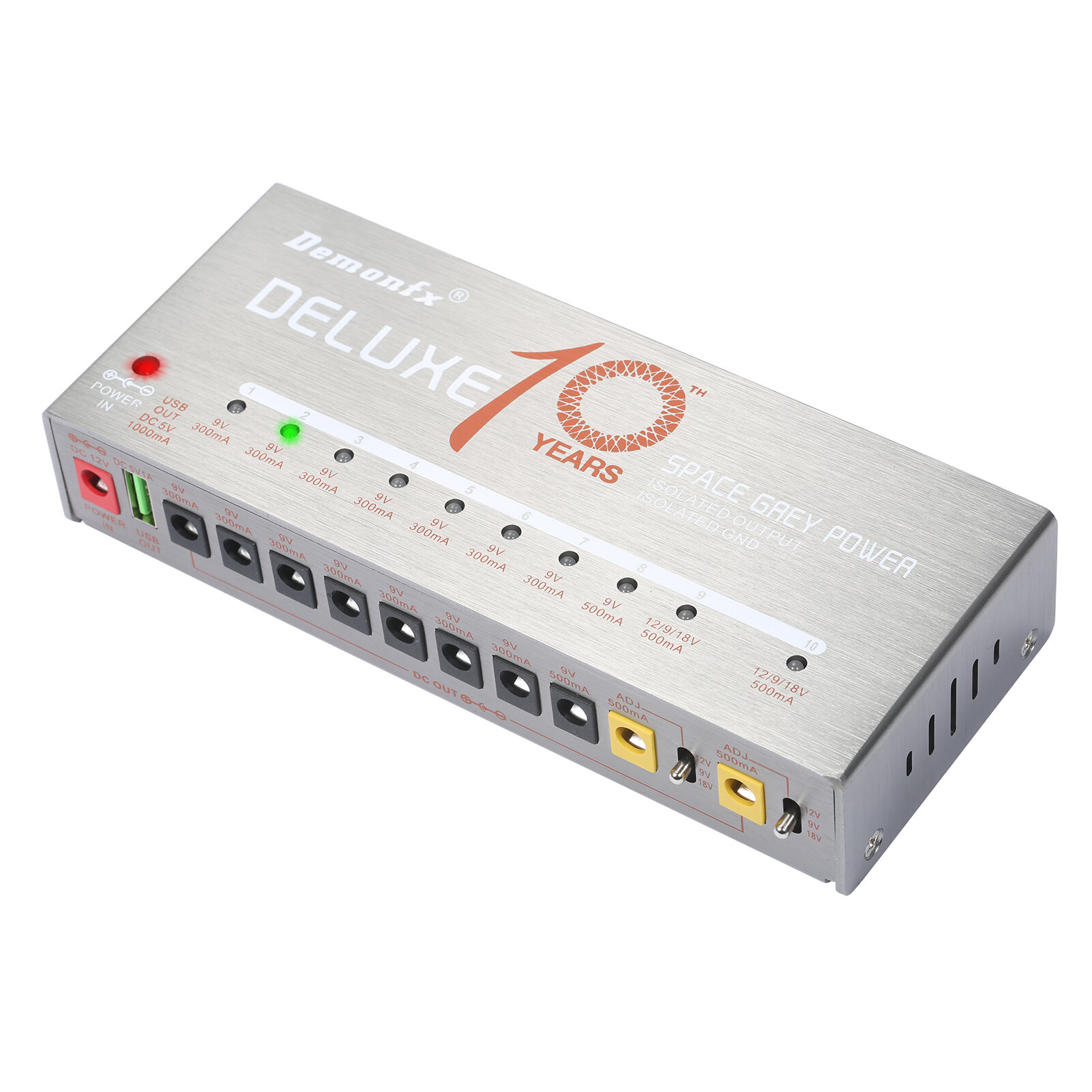 Demonfx Guitar Power Supply 10 Изолированный выход для педали эффектов 9V / 12V