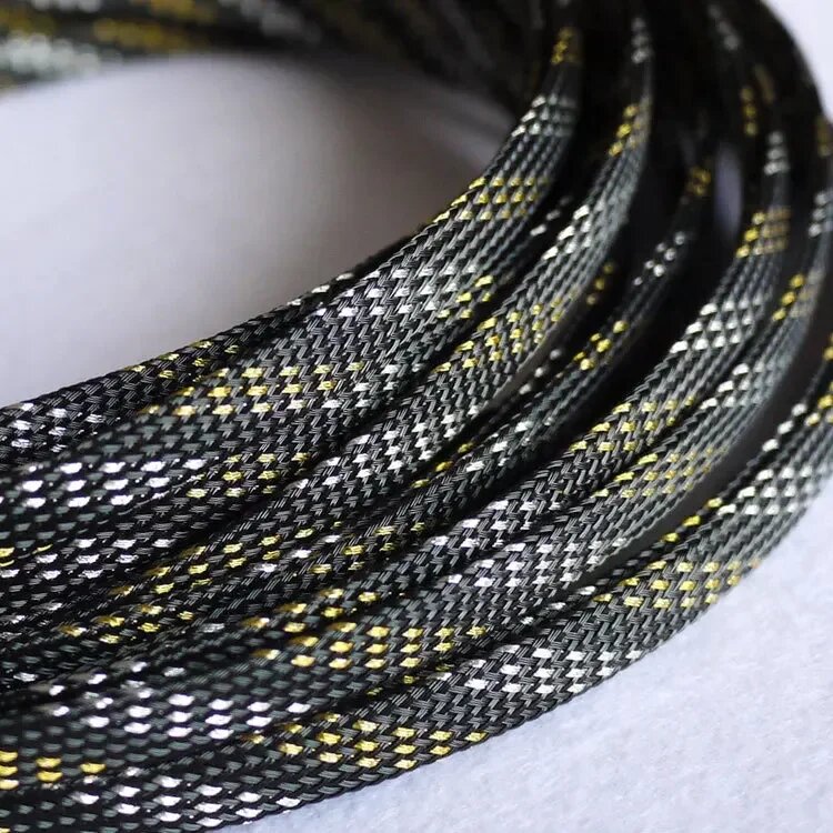 Расширяемый кабельный рукав из ПЭТ Black Gold Sliver, 1 Meter, 4mm