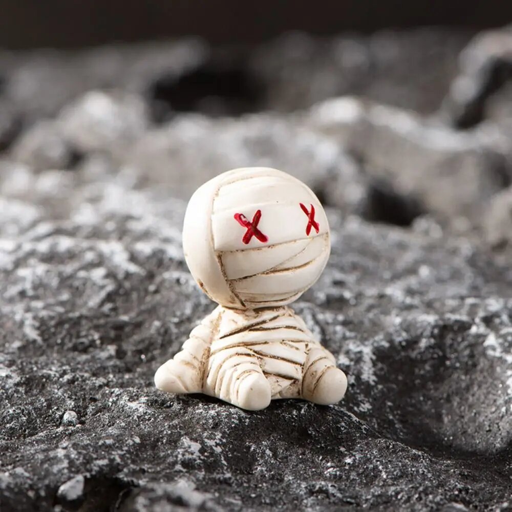 Мультфильм Хэллоуин тыква скелет фигурки 3D DIY статуя черепа мумии милые мини-миниатюры призрак украшения автомобиля