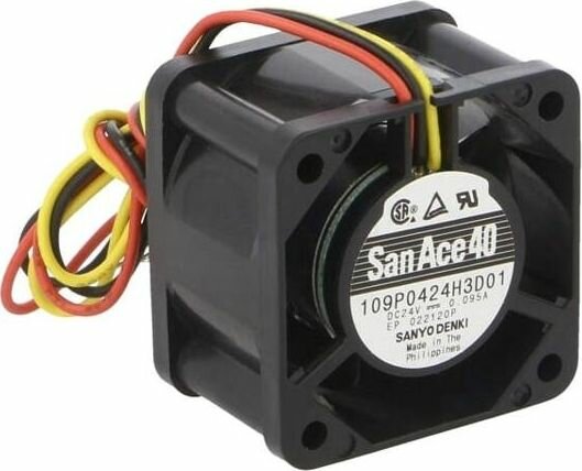 Вентилятор SANYO DENKI 109P0424H3D01 DC осевой 24ВDC 40x40x28мм 19,2куб. м/ч 37дБА 1 шт