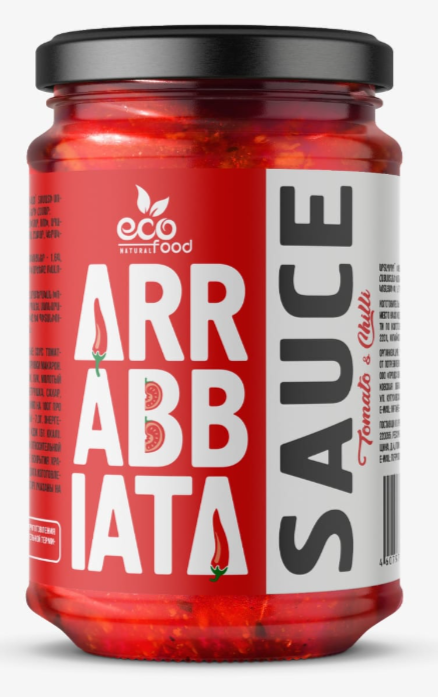 Соус ECOFOOD Arrabiata томатный для заправки макарон /стекло/ 350г