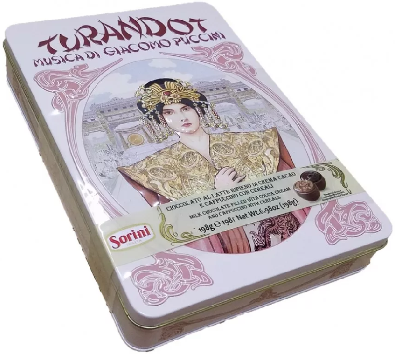 Конфеты SORINI лирика 464383 "PUCCINI OPERA" пралине /жесть/ 198г