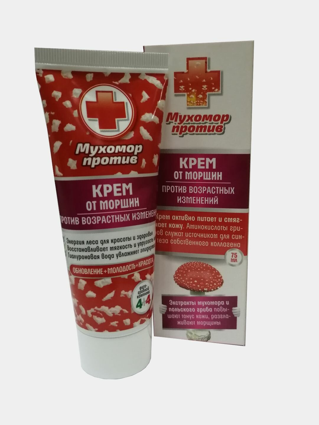Крем Венец Сибири "Мухомор", антивозрастной, от морщин, тюбик, 75мл