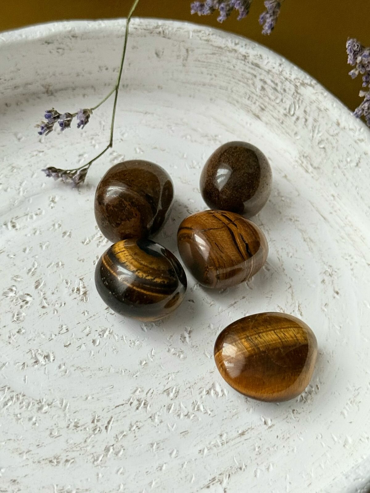 Галтовка из Тигрового глаза (Африка, Гладкий, 2-2,5 см, Золотой)