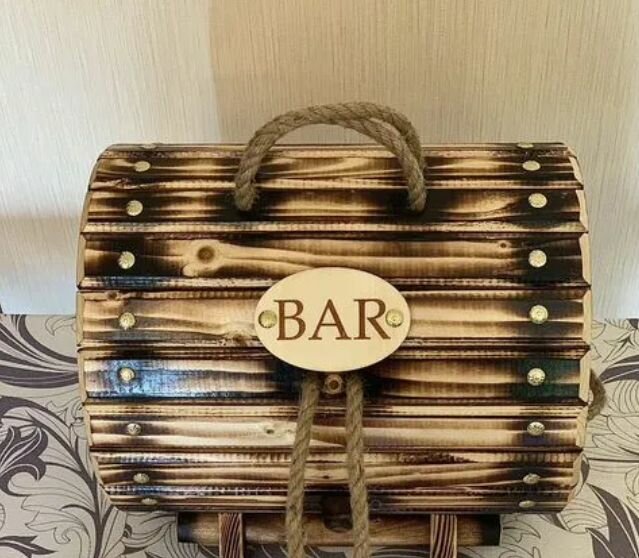 Бар бочка подарок. 2 Графина и 6 рюмок в комплекте