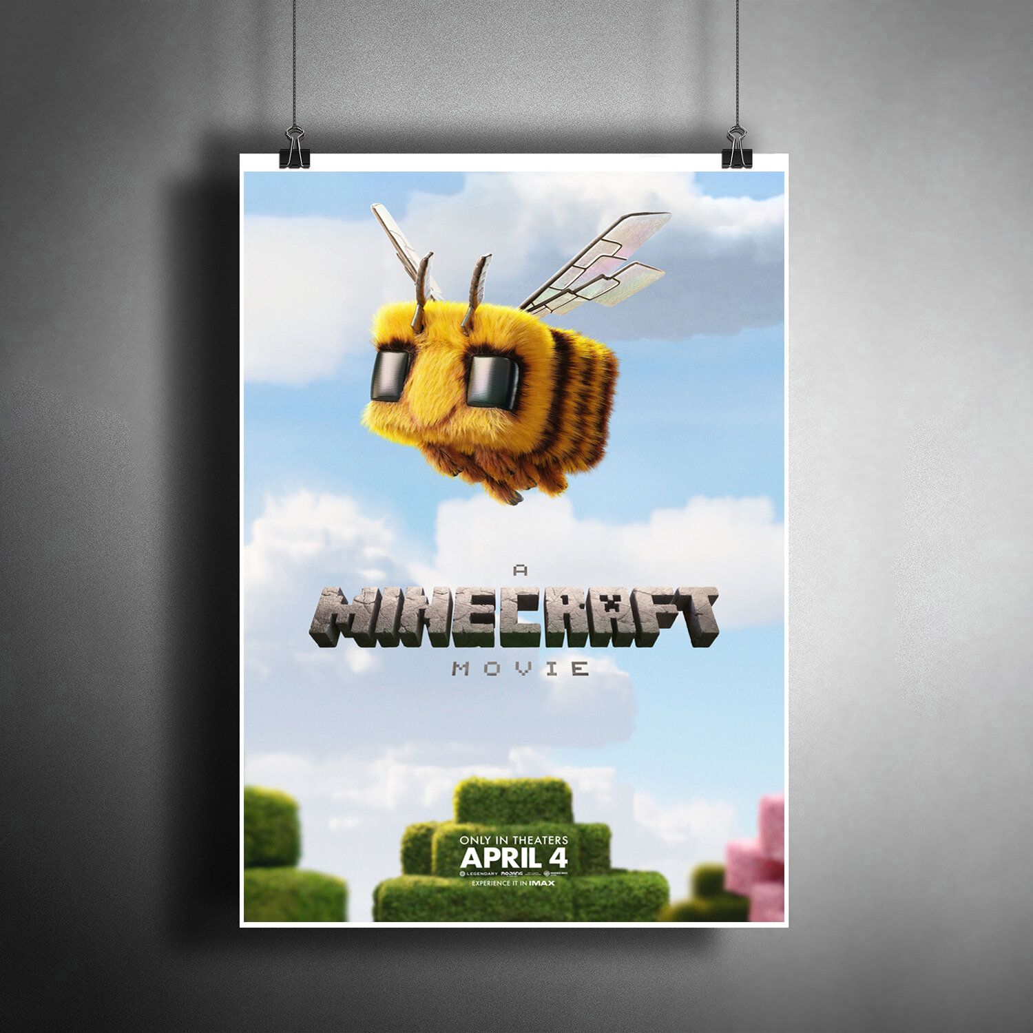 Постер плакат Minecraft в кино / Майнкрафт подарок A3 30 x 42 см