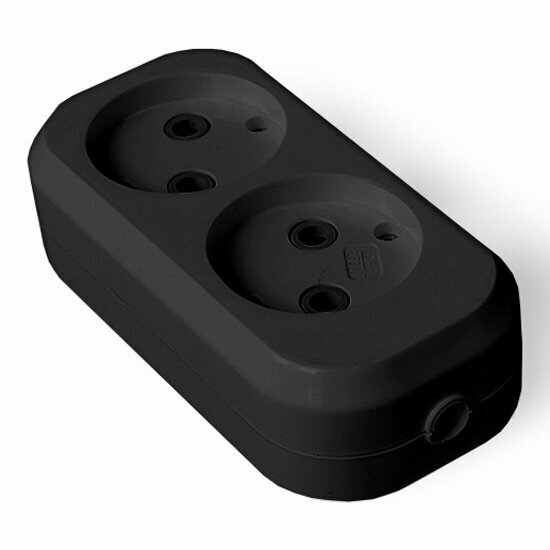 Колодка удлинителя Universal 2-м без заземл. АБС-пластик черн. 1301